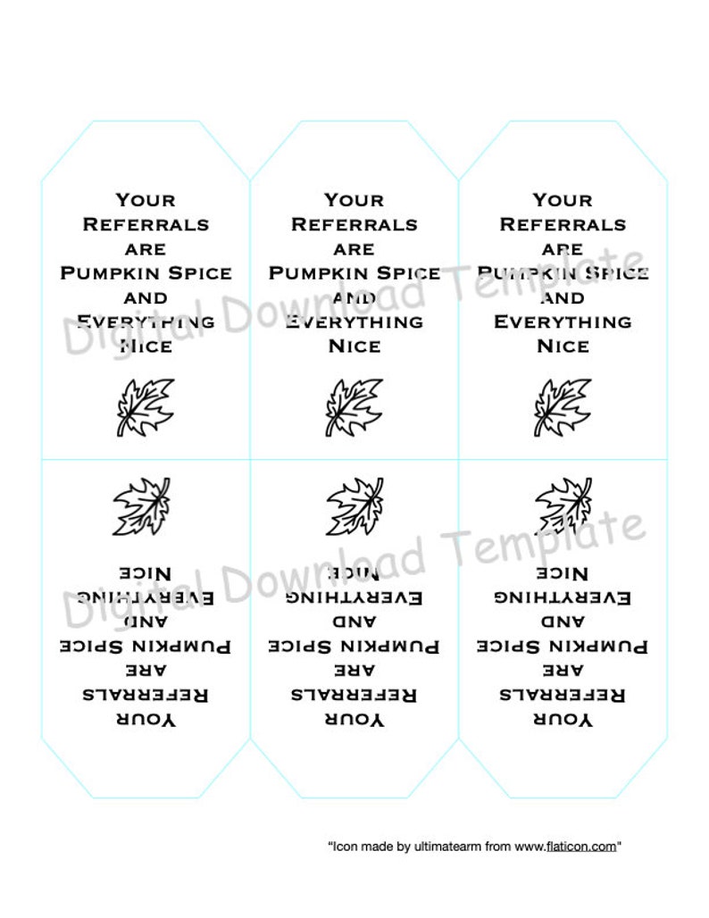 Fall Referral Tag: Pumpkin Spice Client Gift (PDF Download) - Etsy