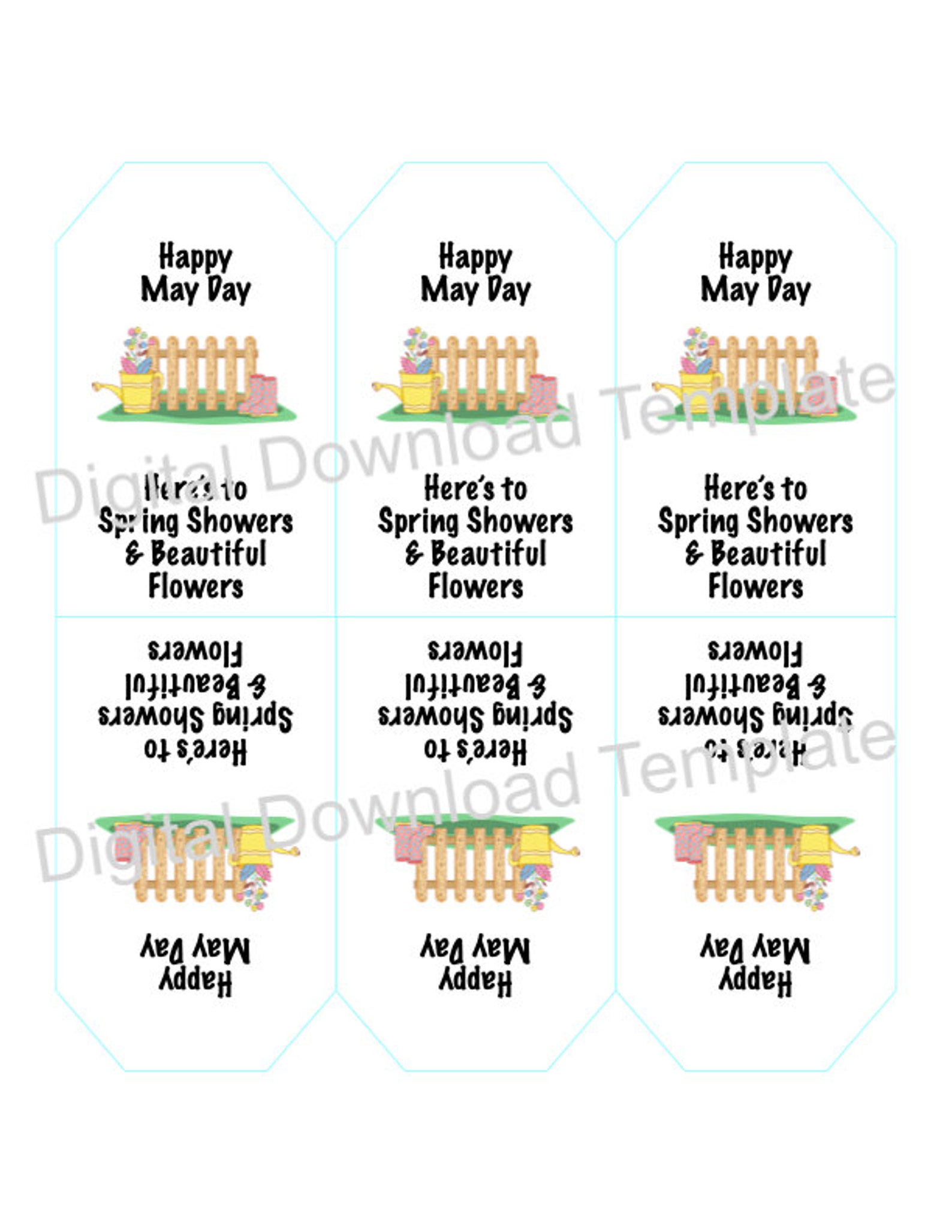 Happy May Day Gift Tag: Spring Pop By, Business Card (instant Download ...