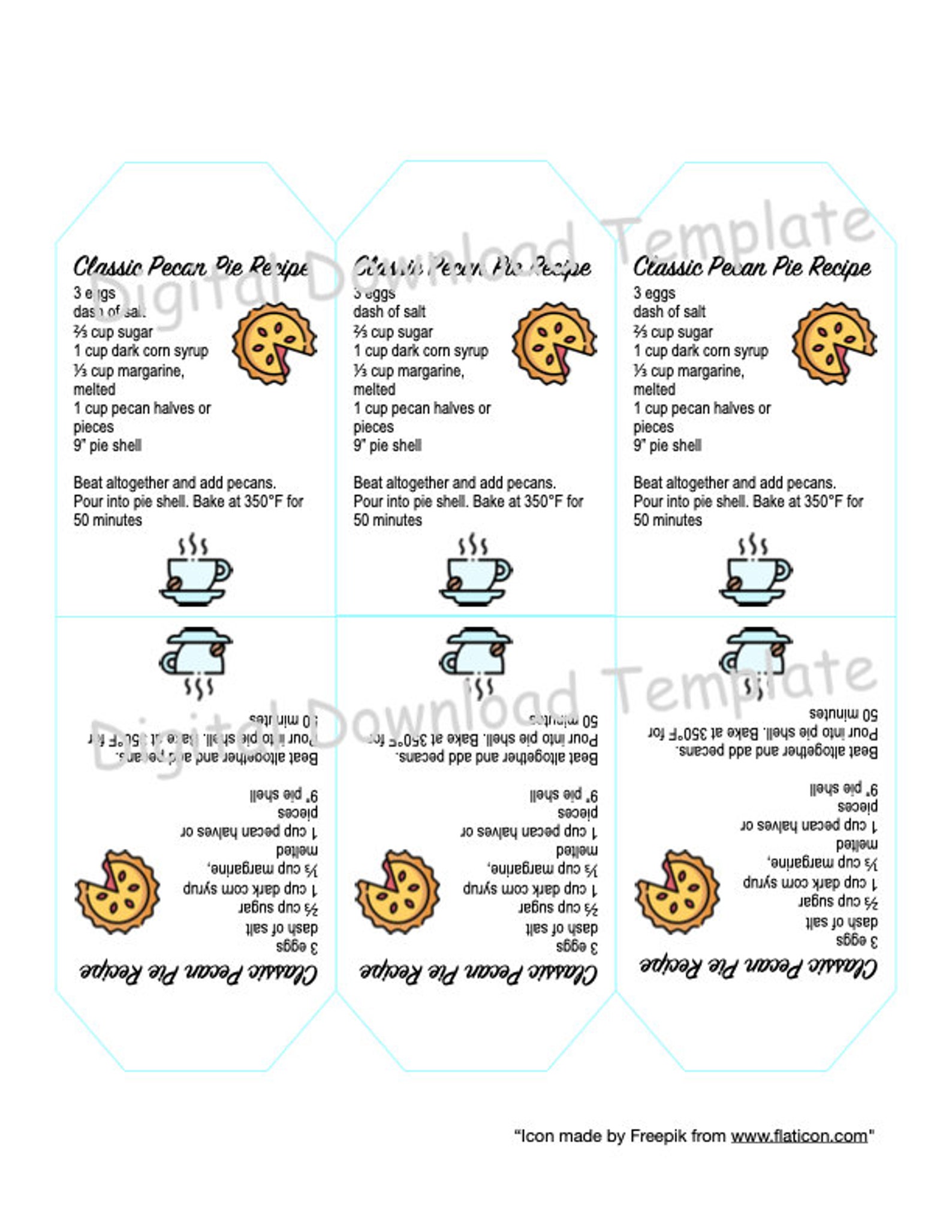 Classic Pecan Pie Recipe Tags, Pop by Tags, Pecan Pie Labels, Pecan Pie ...