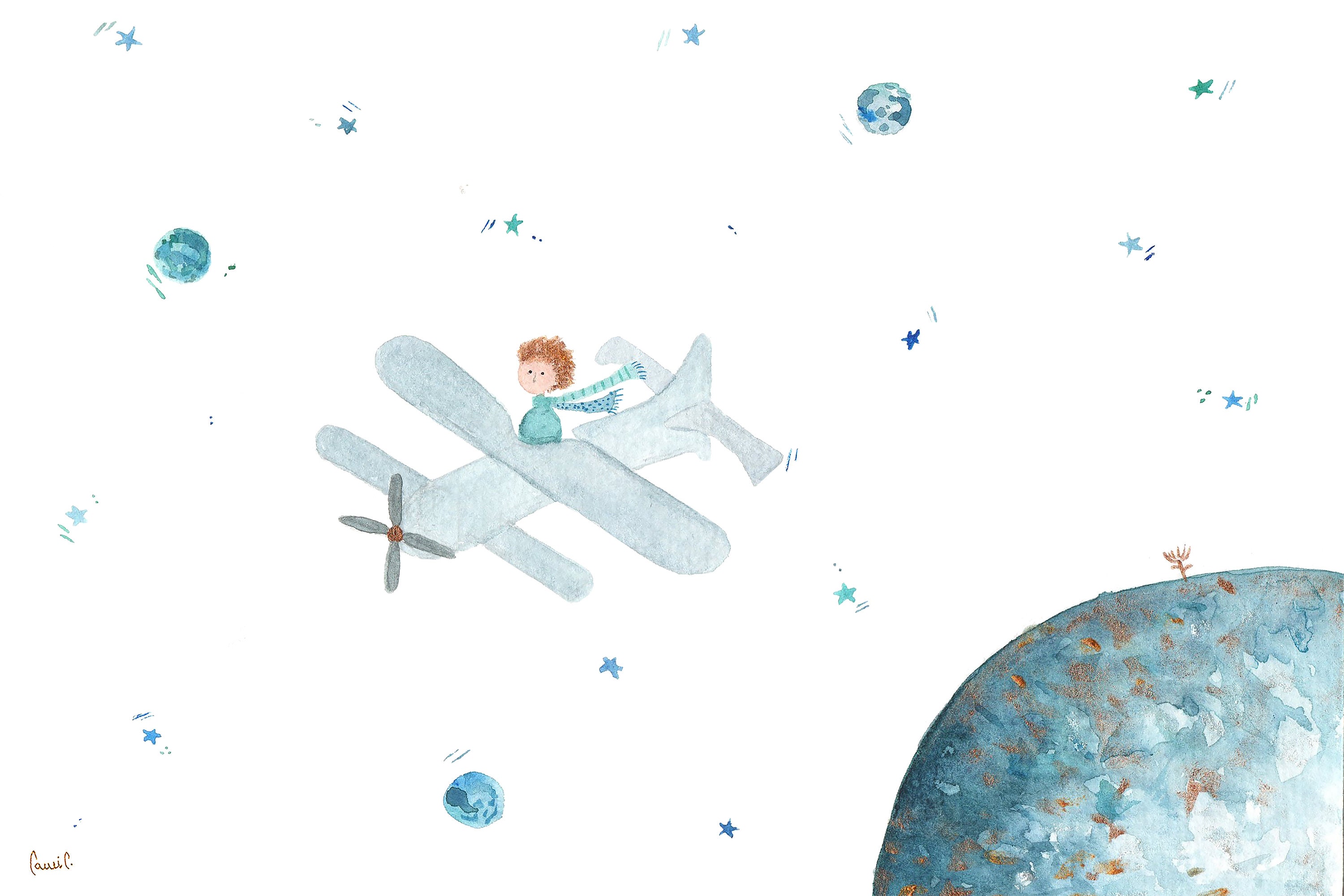 Little Prince and the Plane El Principito En El Avión - Etsy