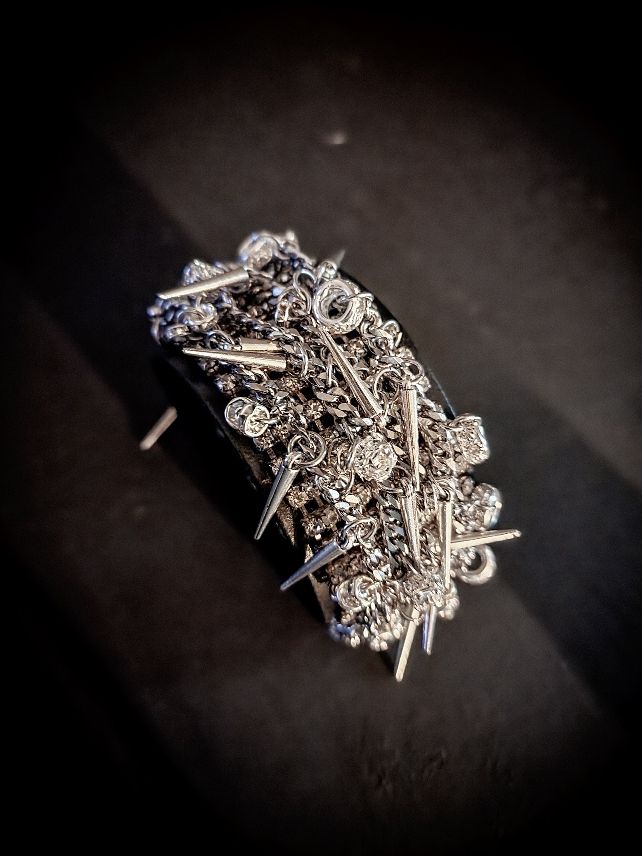 ROCKER Vibe, Massive Layers, Custom Made Cuff, Black Leather, Stainless ...