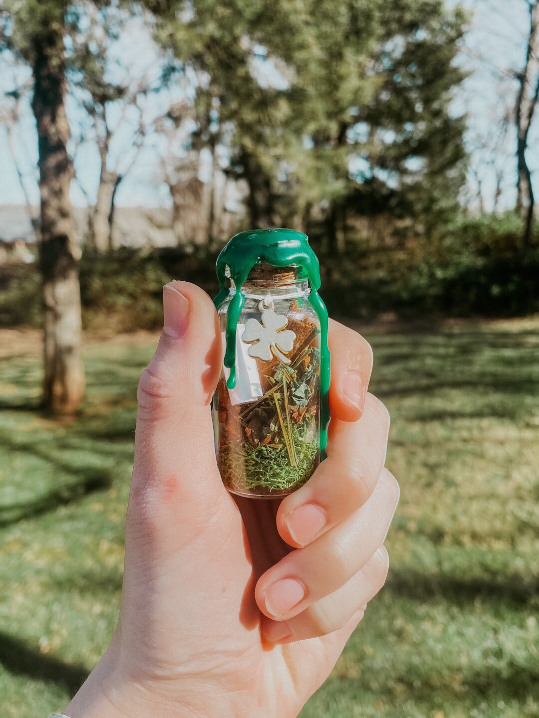 Good Luck & Prosperity Attraction Spell Jar | Wiccan Blessing | Green ...