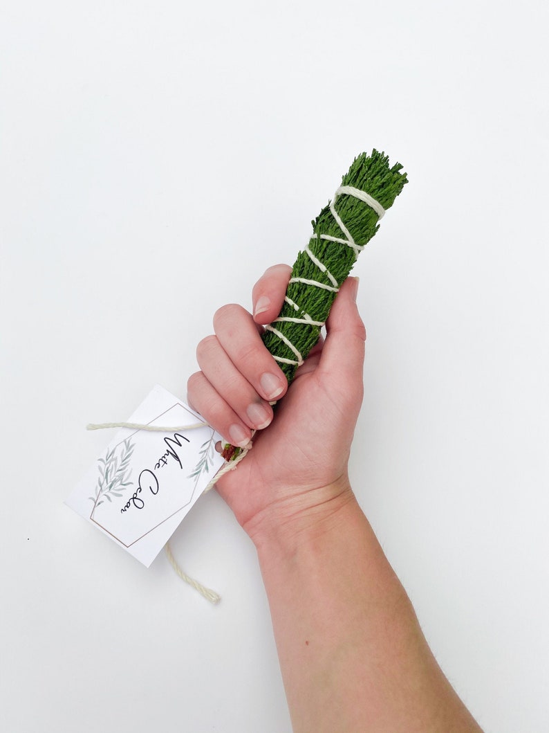 White Cedar Smoke Cleansing Stick | 6" Herb Bundle (for Banishing ...