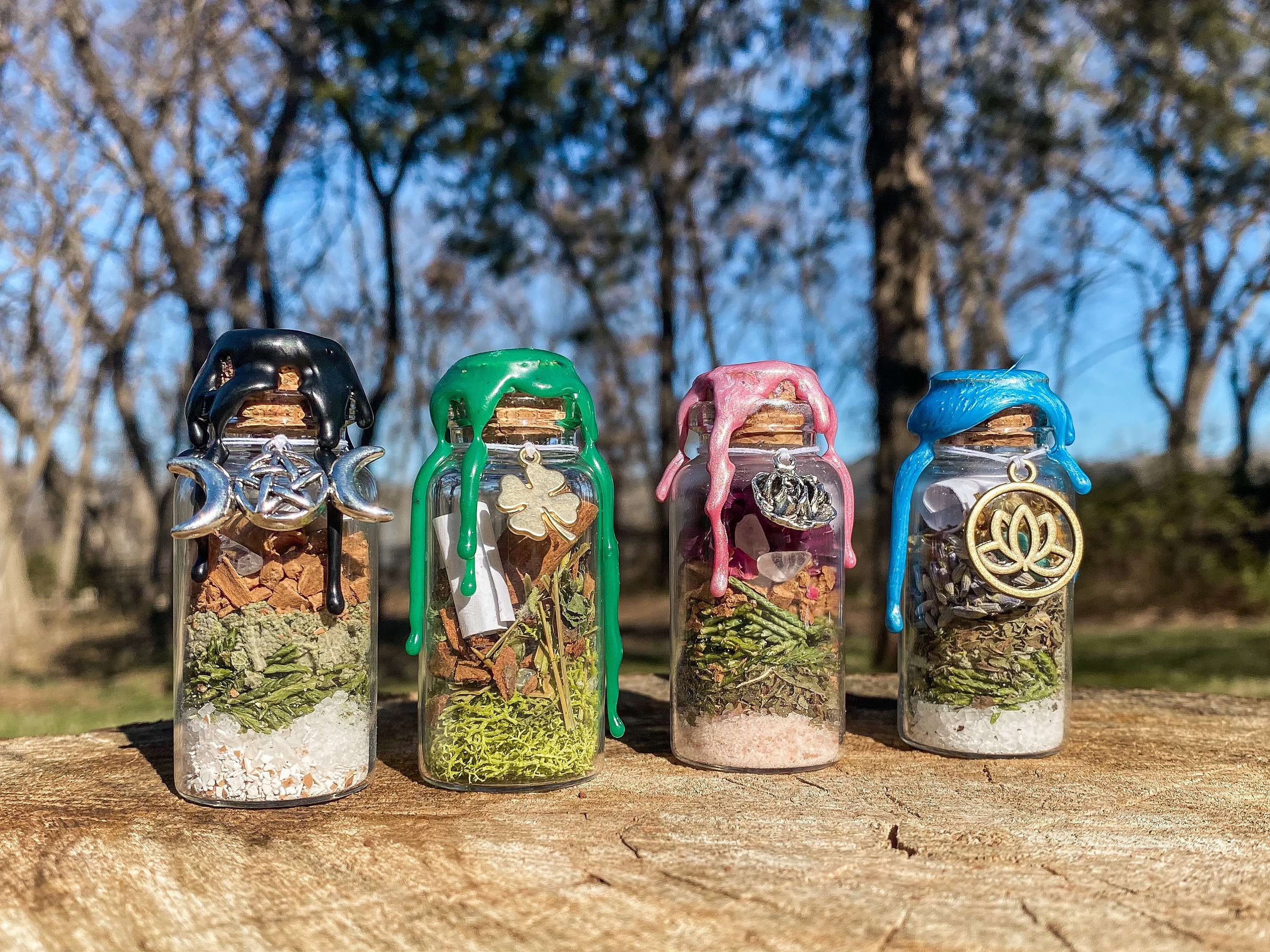 Protection Spell Jar New Home Blessing Green Witch | Etsy