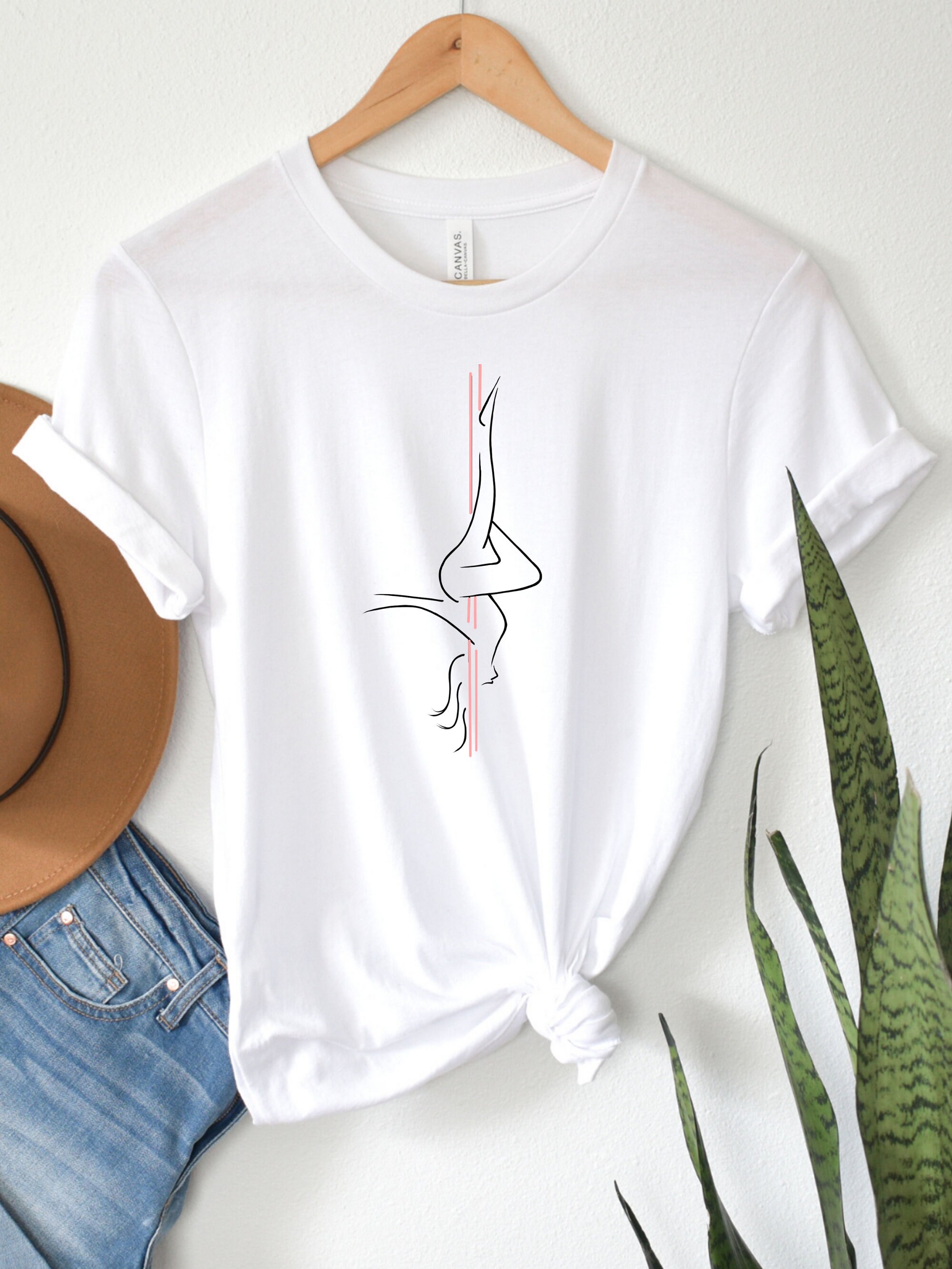 Minimalist Pole Dancer Silhouette T-shirt Pole Dance Short - Etsy