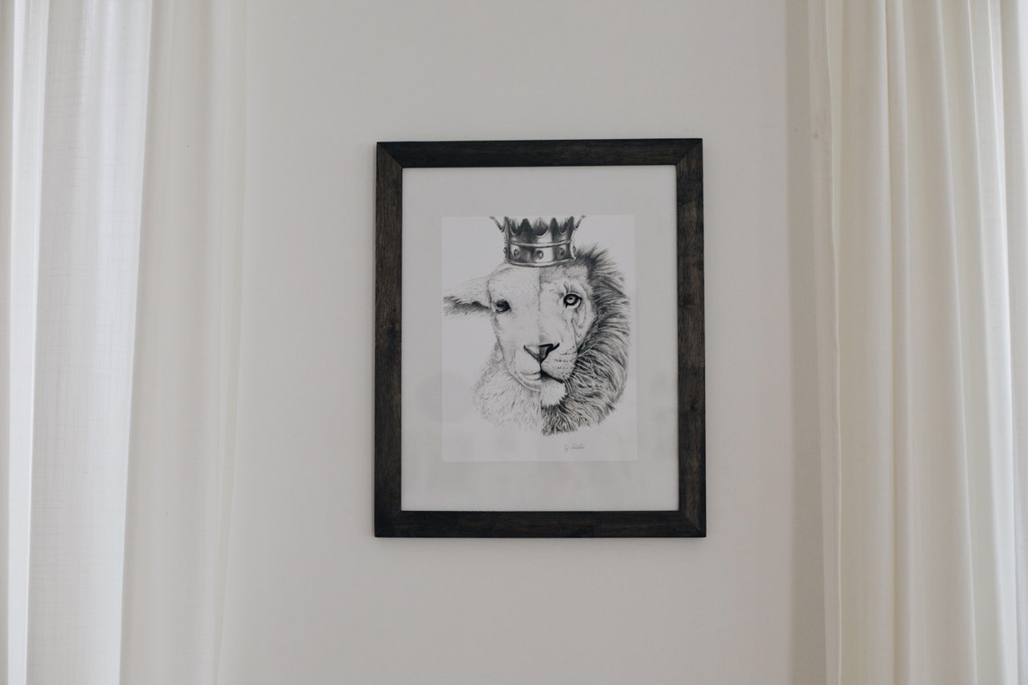 Lion and Lamb Print - Etsy