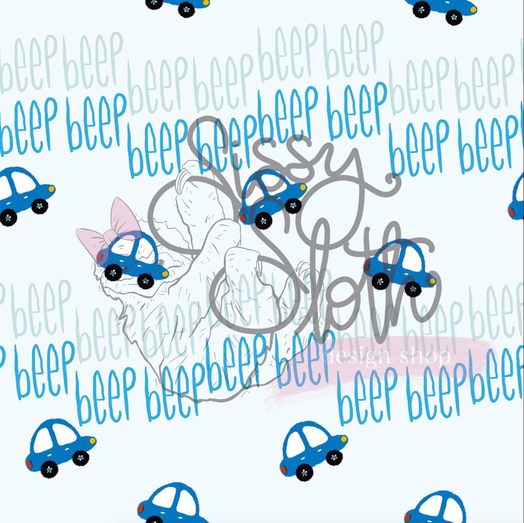 BEEP BEEP Hand Drawn Seamless Patterns, Two Pack: White/light Blue - Etsy