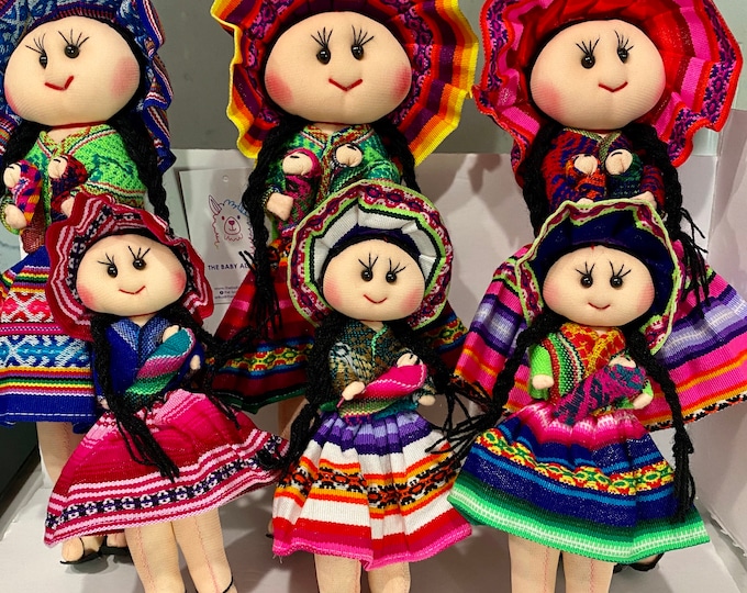 Peruvian Handmade Dolls, Folk Art Dolls 7" Tall - Etsy