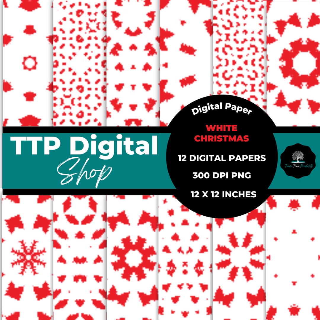 White Christmas Digital Paper. Digital Download. Patterned Digital ...