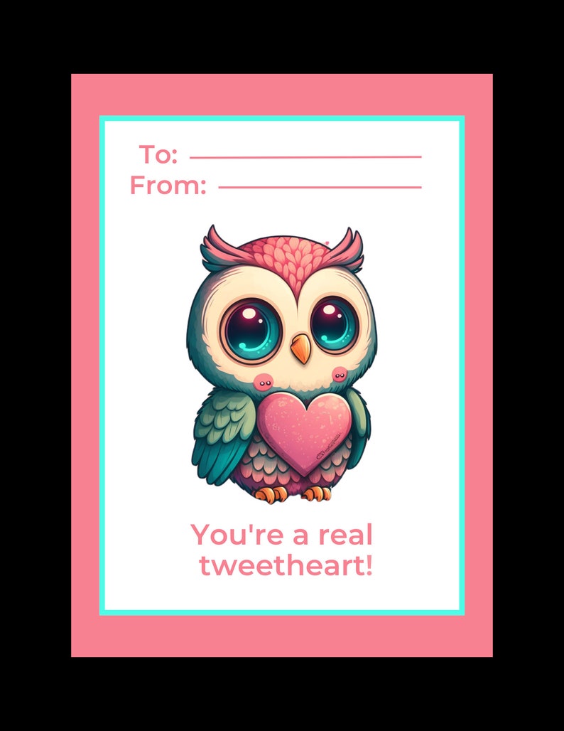 Printable Owl Valentine Day Cards| Classroom Cards| Digital Download ...