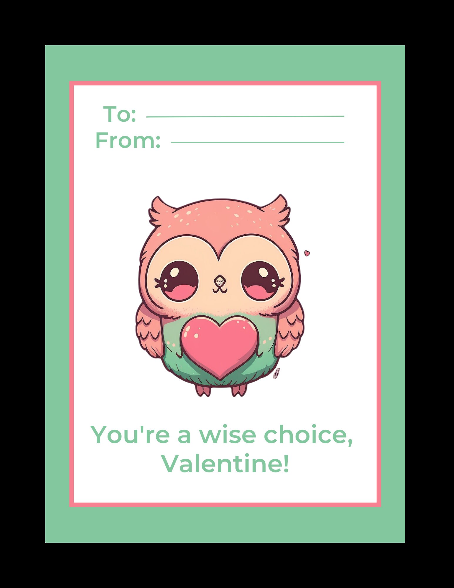 Printable Owl Valentine Day Cards| Classroom Cards| Digital Download ...
