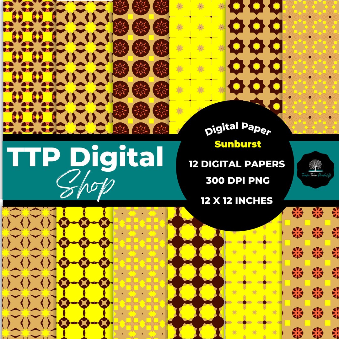 Sunburst Digital Paper. Digital Download. Patterned Digital Paper ...