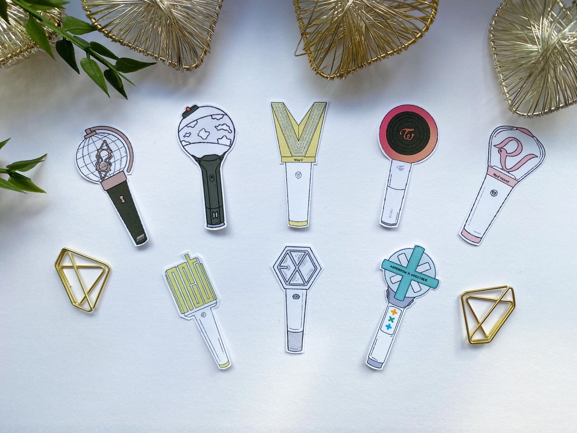 KPOP Lightstick Stickers Set 1 Larger Version | Etsy
