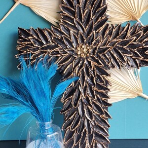 Decorative Floral Cross With Mixed Media / Modern Wall + Shelf Decor ...
