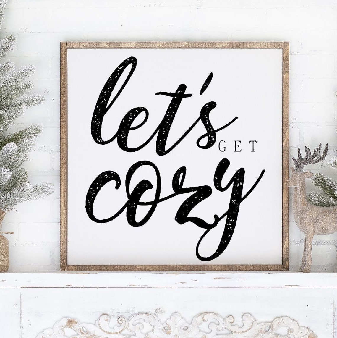 Let's Get Cozy sign - Etsy