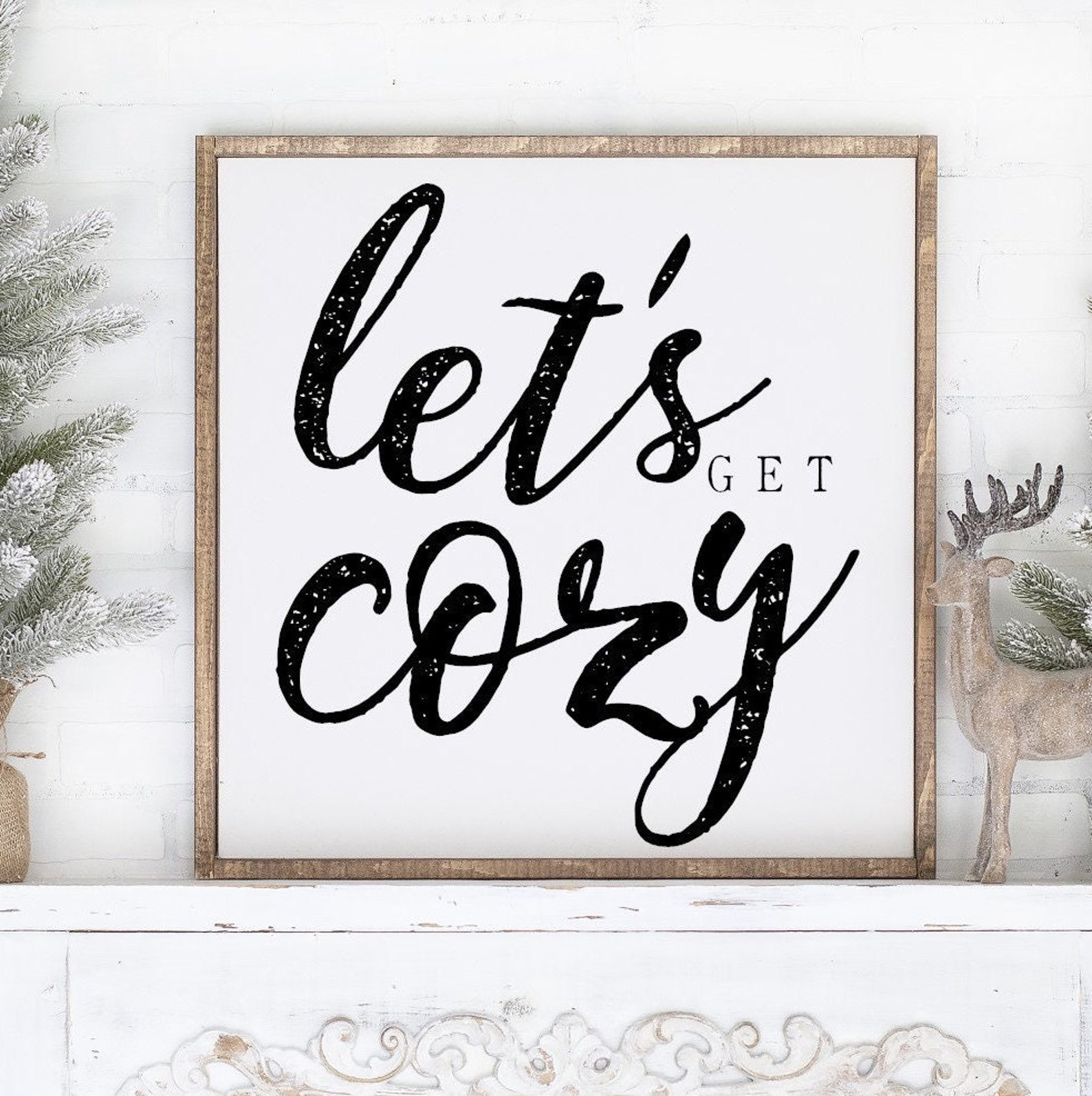 Let's Get Cozy sign - Etsy