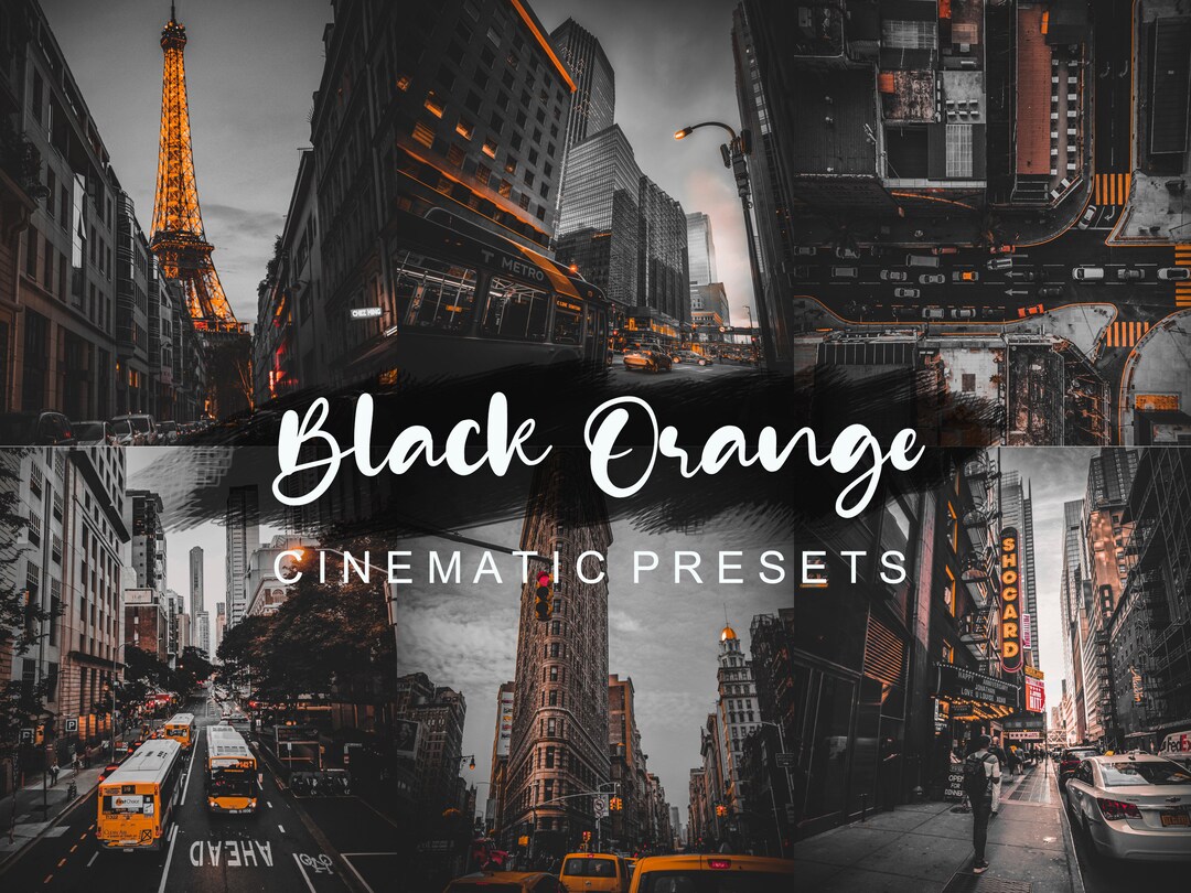 20 Cinematic Black Orange Lightroom Mobile & Desktop Presets, Moody ...