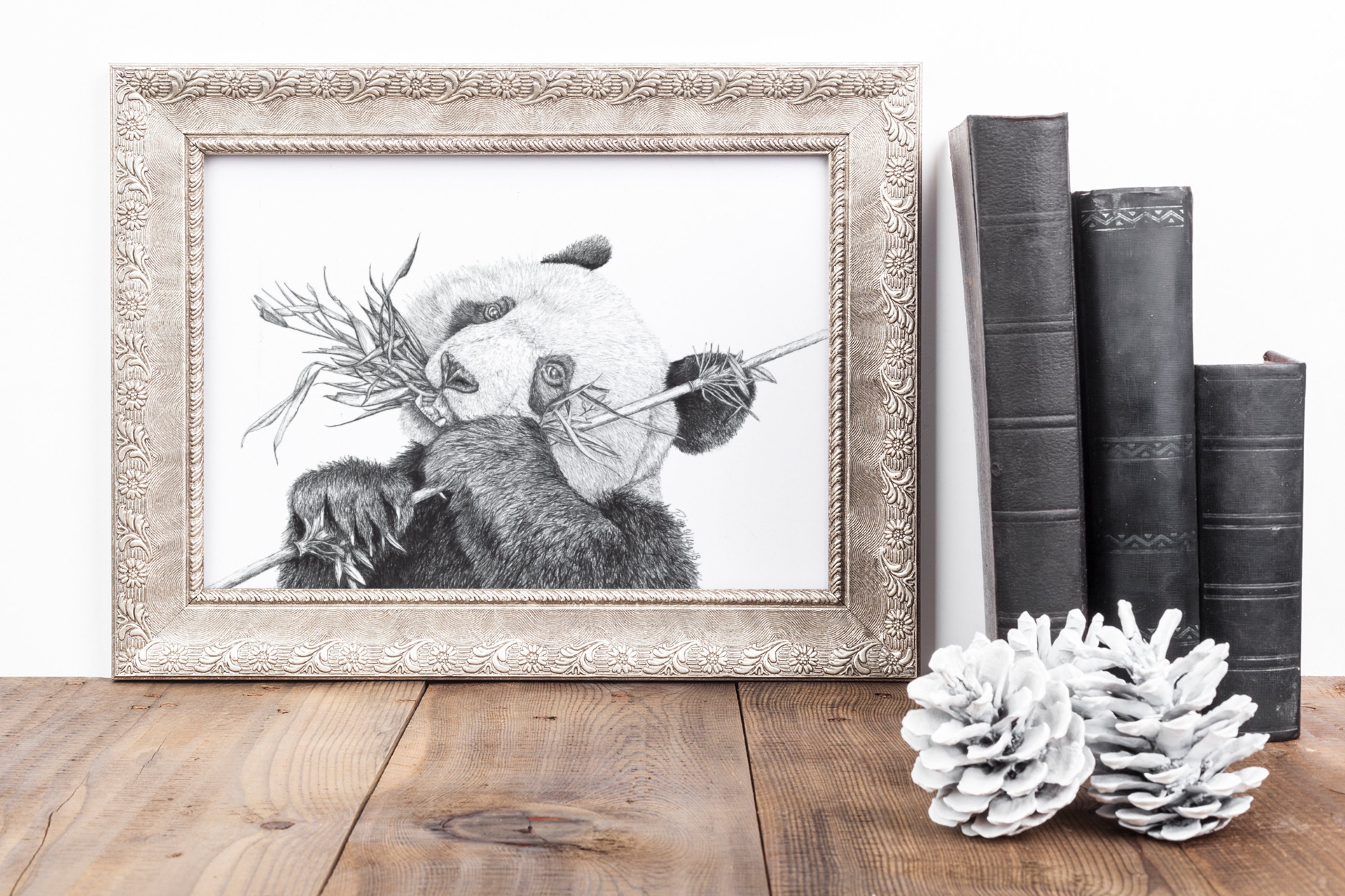 Panda Pen Drawing, Panda Art Print, Panda Printable Art, Animal Art ...