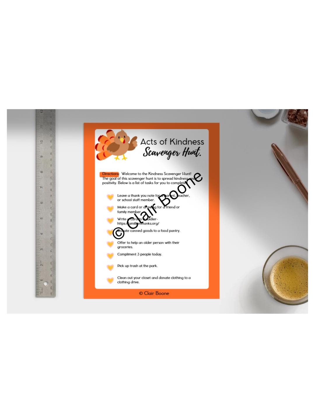 Thanksgiving Kindness Challenge for Kids | Acts of Kindness Scavenger ...