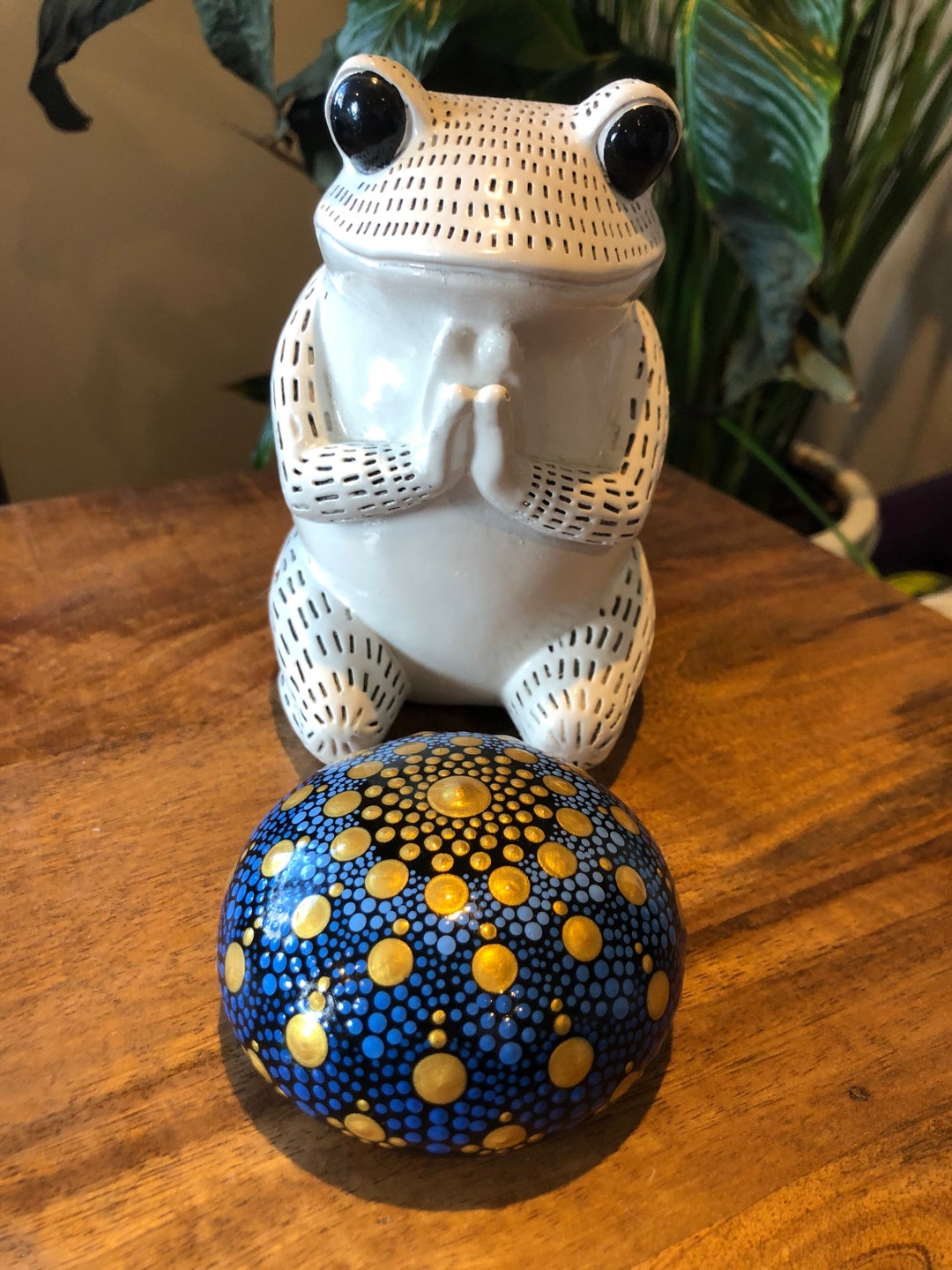 Mandala Rock, Hand Painted Rock, Zen Decor, Dot Mandala, Paperweight ...