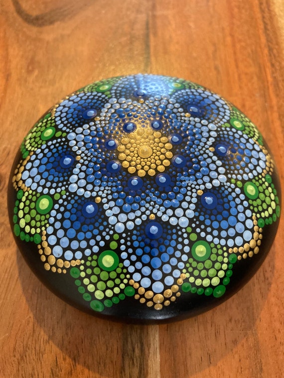 Mandala Stone Painted Rock Zen Rock Dot Mandala | Etsy