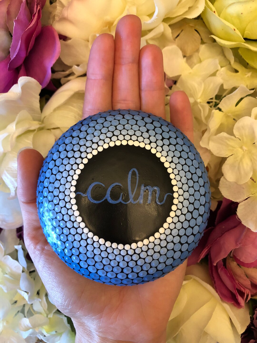 Mandala Stone,hand Painted Rock, Zen Decor, Calm, Yoga Gift ...