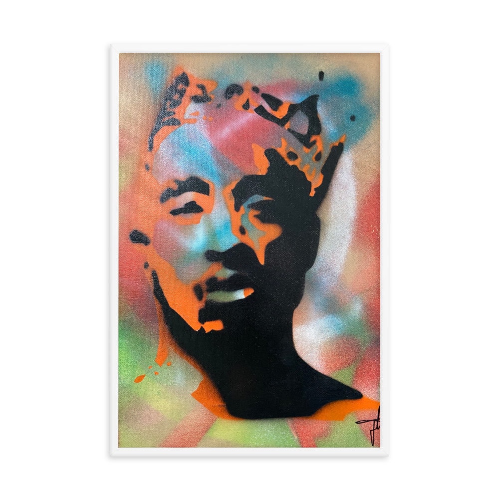 2 Pac Stencil Framed Poster - Etsy