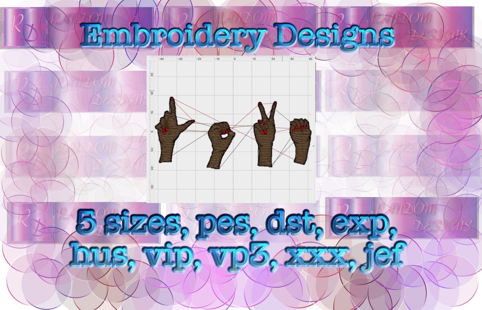 Embroidery Designs, American Sign Language , Embroidery Files, ASL ...