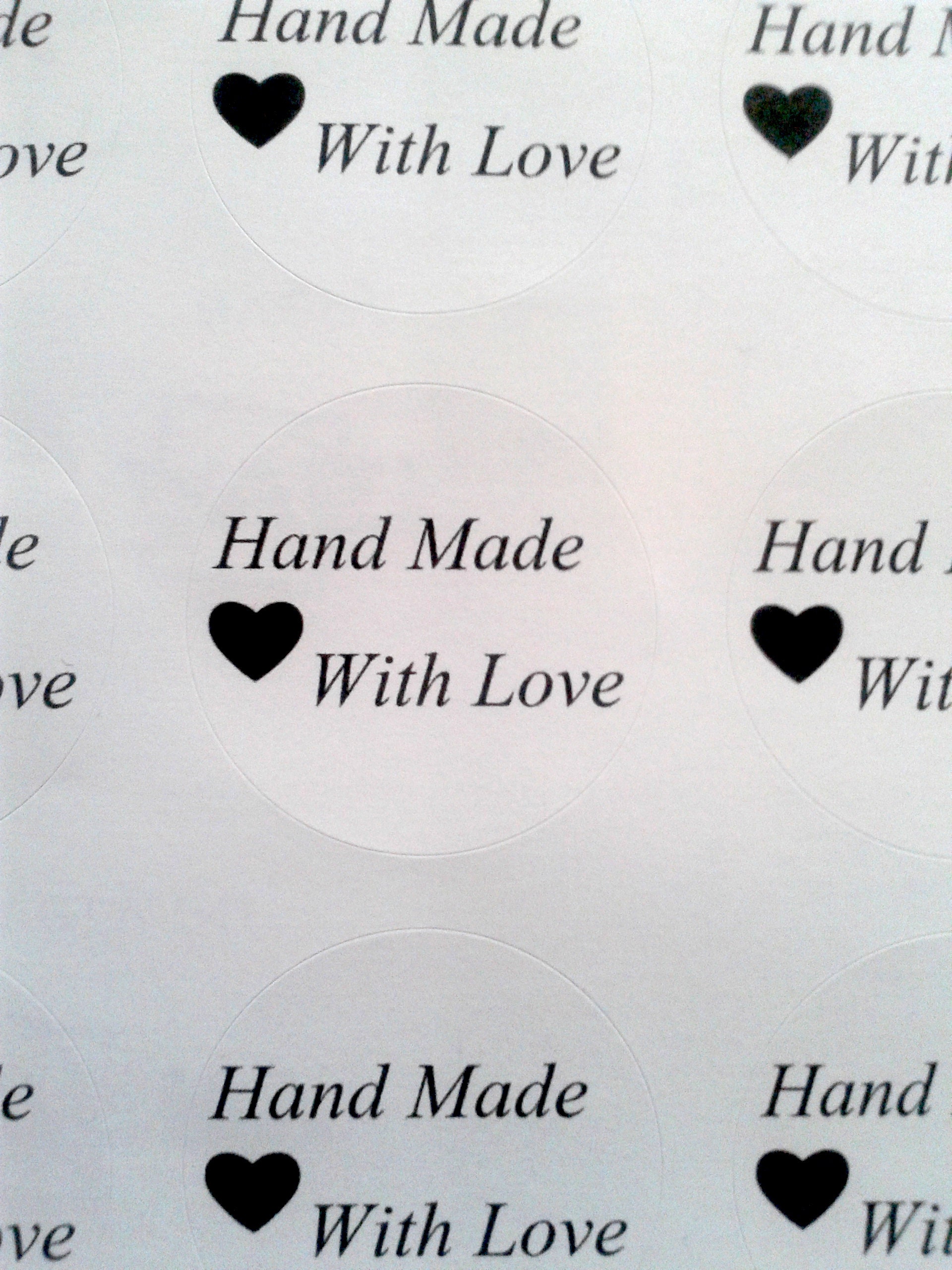 24 Hand Made With Love Stickers UK shop seller Business - Etsy España