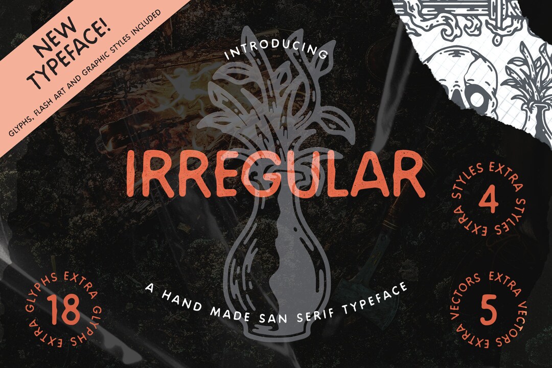 Irregular Vintage Font - Minimalist Font, Retro Font, Digital Font ...