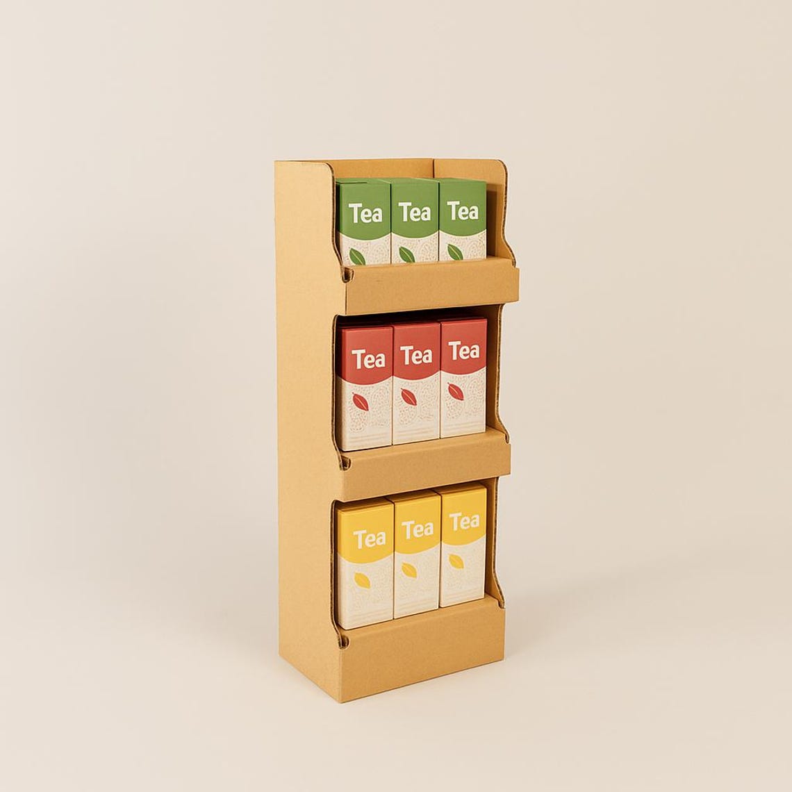 Collapsible Cardboard Storage Rack – 3-tier Display Shelf, Wood-free ...