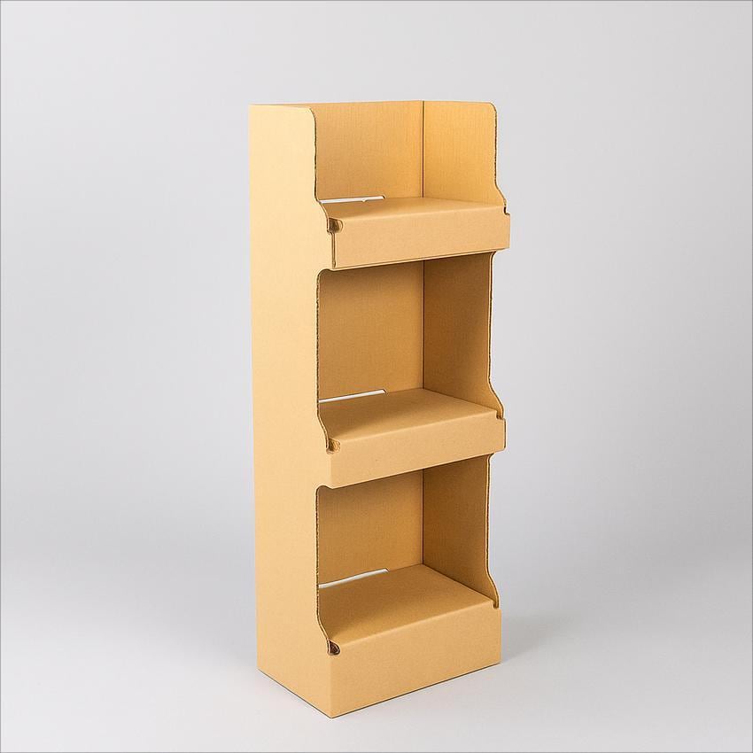 Collapsible Cardboard Storage Rack – 3-tier Display Shelf, Wood-free ...