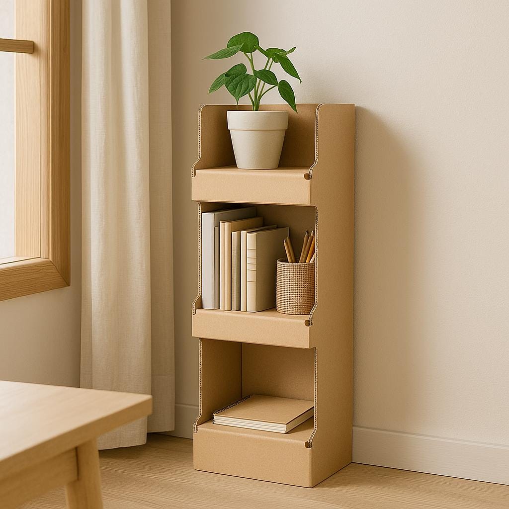 Collapsible Cardboard Storage Rack – 3-tier Display Shelf, Wood-free ...