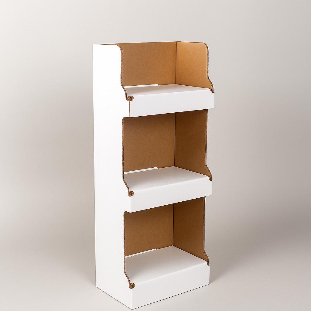 Collapsible Cardboard Storage Rack – 3-tier Display Shelf, Wood-free ...