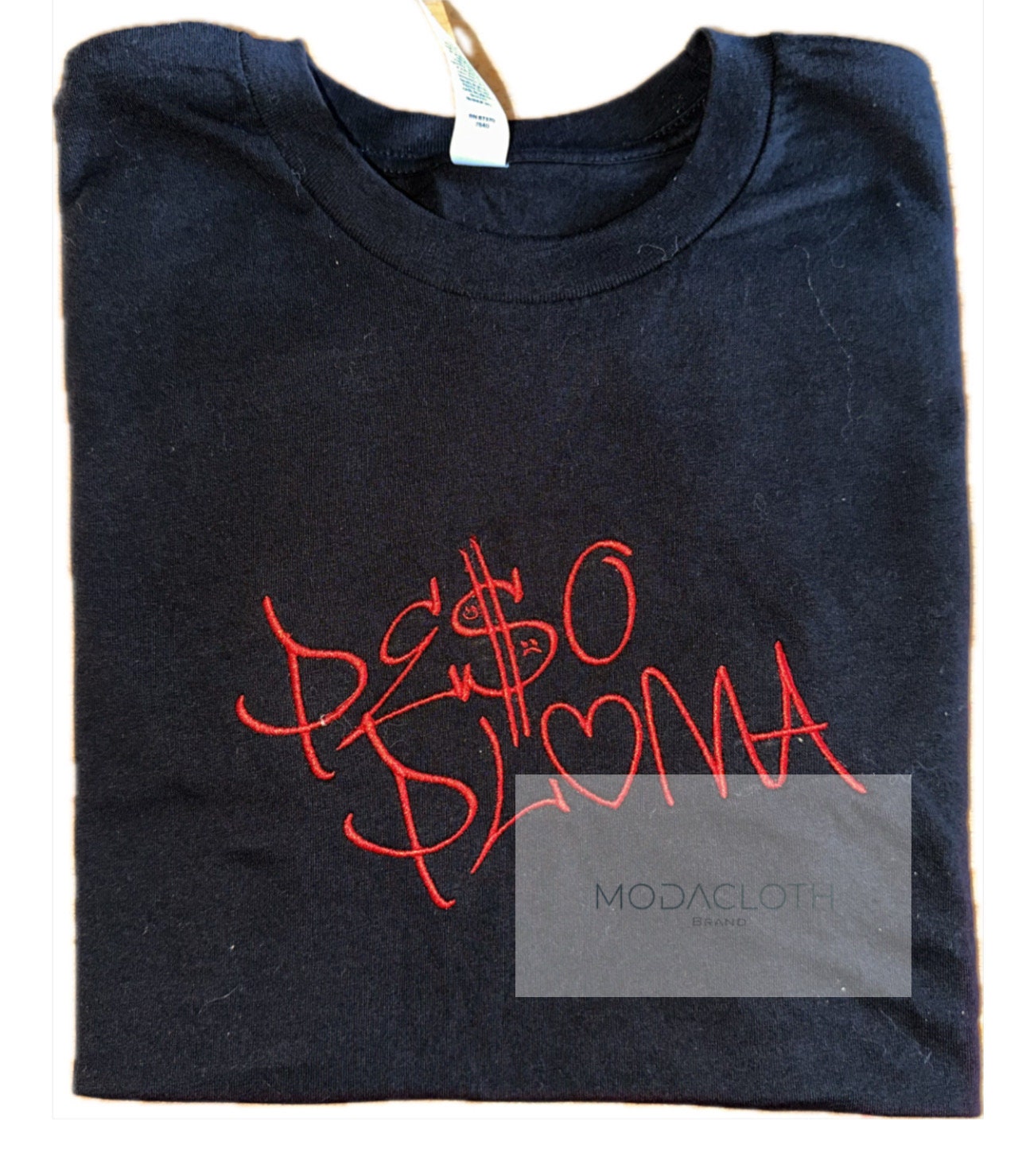 Peso Pluma Fan Merch L Black Crewneck/t-shirt/sweater Red Logo L Peso ...
