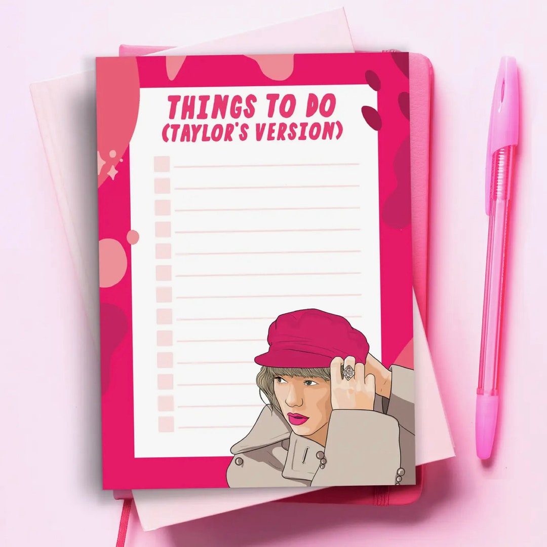 Taylor Swift Things to Do Notepad taylor's Version - Etsy