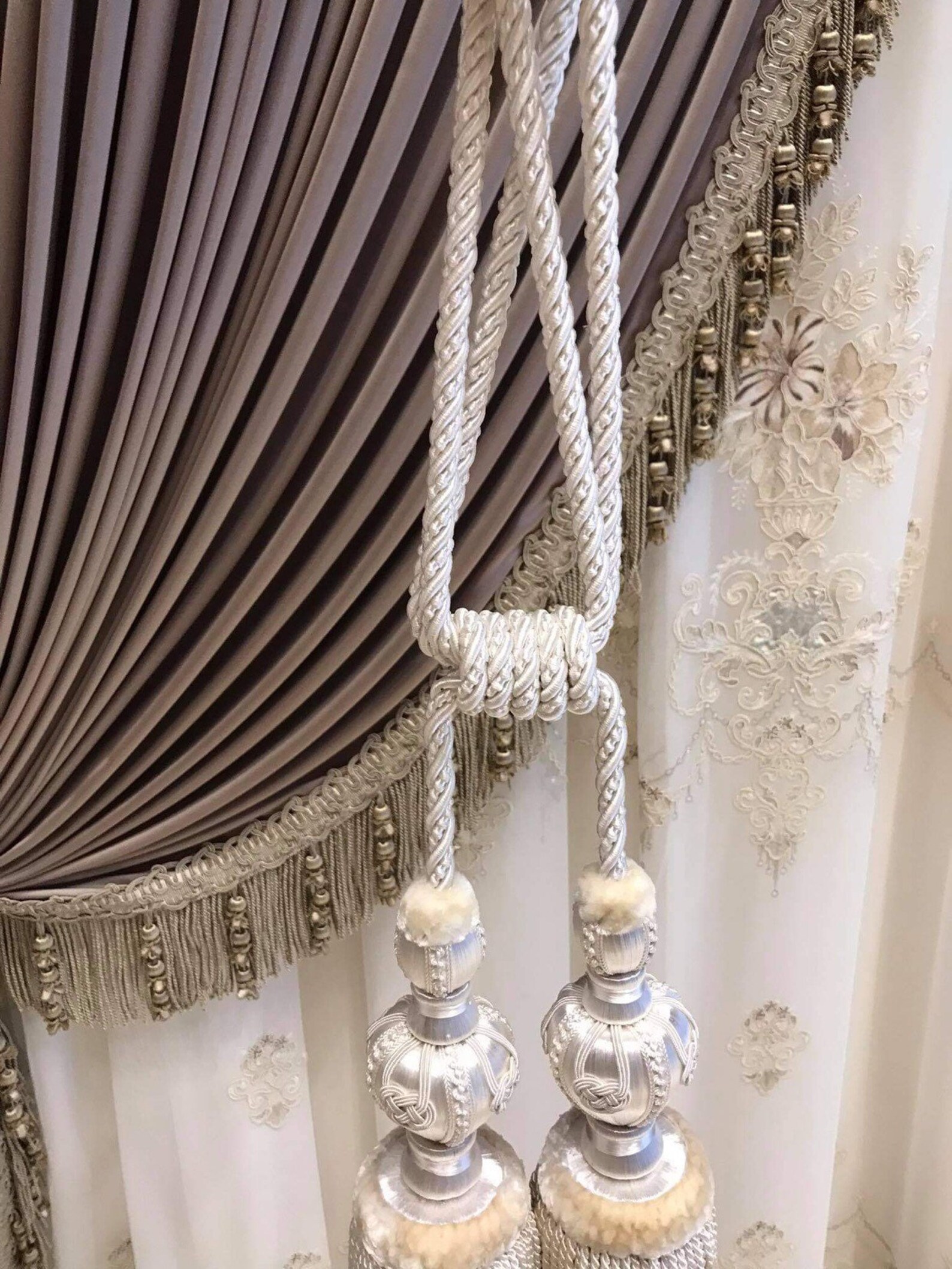 Luxury Tieback Double Tassels White Color - Etsy