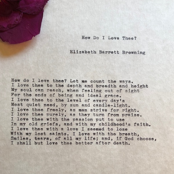 How Do I Love Thee Poem - Etsy