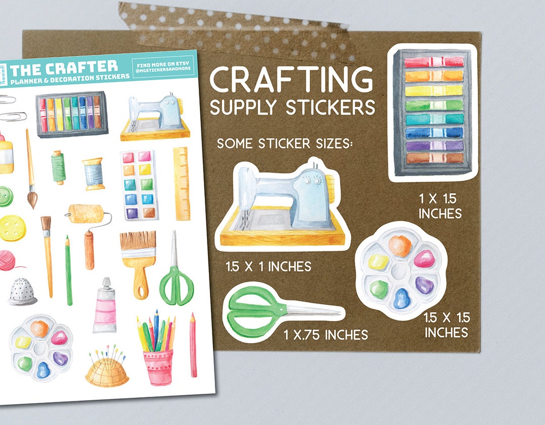 Crafting Supply Stickers, Crafter, Love Crafts, Maker, Knit, Sew, Paint ...