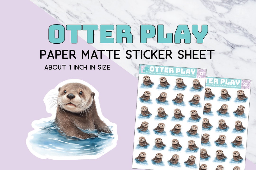 Otter Sticker Sheet, Matte Stickers, Zoo, Animal Love, Swimming, Otters ...