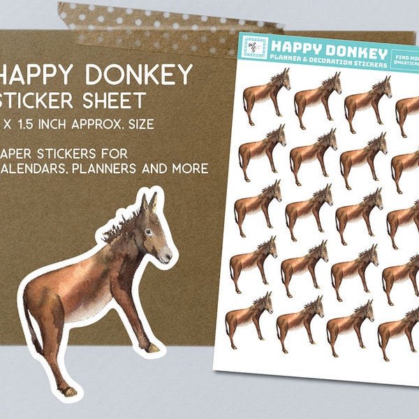 Watercolor Donkey - Etsy