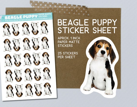 Beagle Puppy Sticker Sheet Paper Matte Stickers Beagles | Etsy