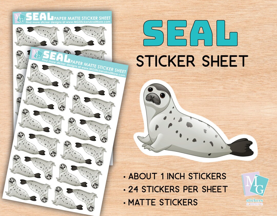Seal Sticker Sheet, Matte Stickers, Zoo, Animal Love, Animals ...
