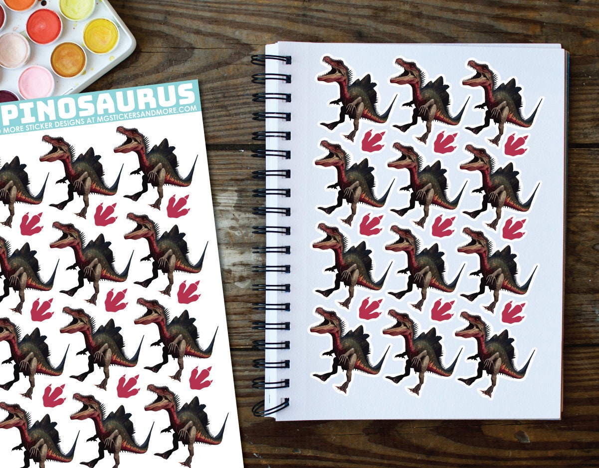 Spinosaurus Sticker Sheet Dinosaur Stationary Dino - Etsy