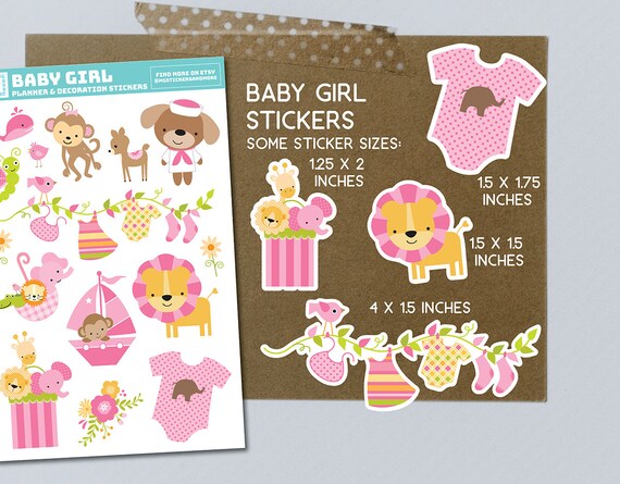 Baby Girl Paper Stickers Baby Shower Baby Lion Daughter | Etsy