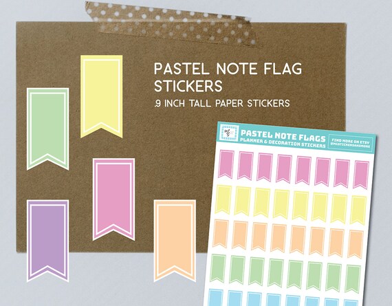 48 Note Flag Stickers Bullet Journal Planner family | Etsy