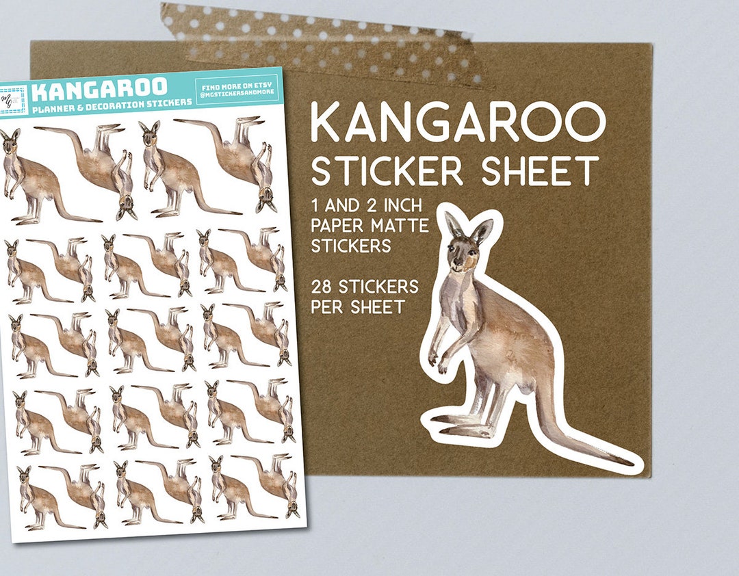 Kangaroo Sticker Sheet, Kangaroos, Australia, Animals, Zoo, Safari ...