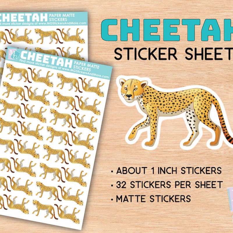 Cheetah Stickers - Etsy UK