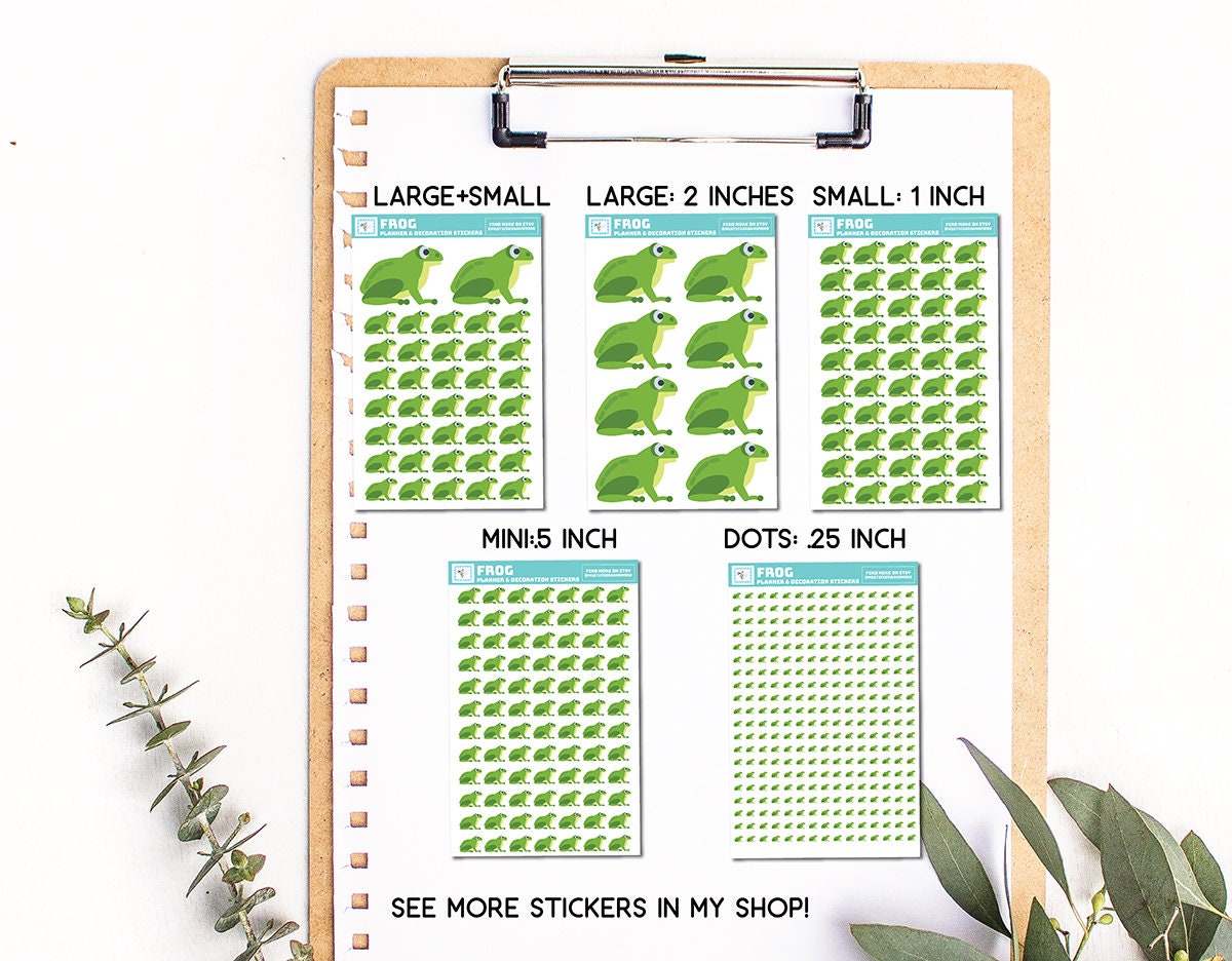 Frog Stickers Frog Dot Stickers Mini Frog Stickers Large - Etsy