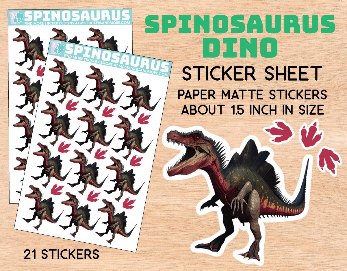 Spinosaurus Sticker Sheet Dinosaur Stationary Dino - Etsy
